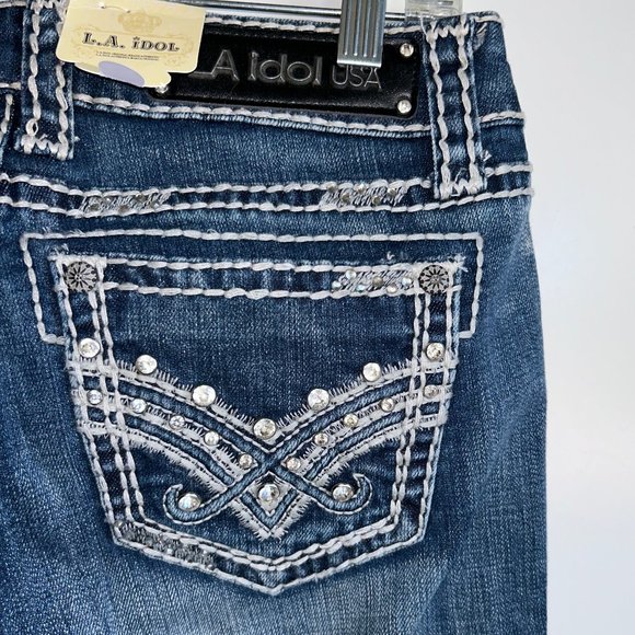 L.A. idol | Jeans | Nwt La Idol Cz Embellished Thick Stitch Skinny ...